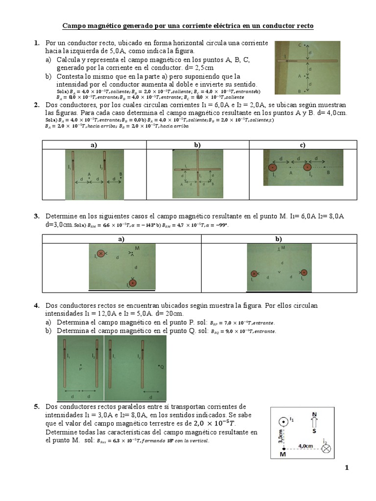 Campo Magnético Generado Por Una Corriente Eléctrica en Un Conductor ...
