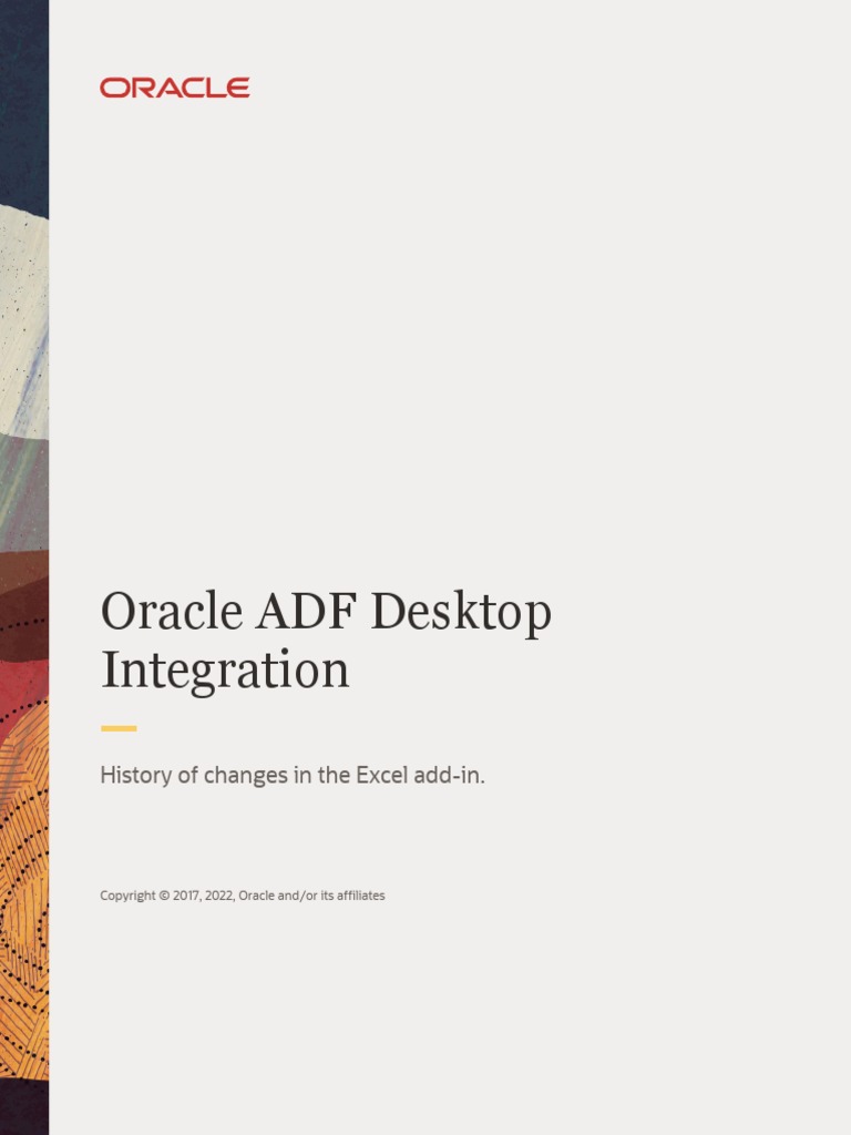 ADFdi Add-In Change History | PDF | Trademark | Microsoft Excel