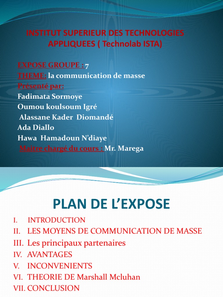 Communication de Masse Groupe 7 | PDF | Publicité | la communication
