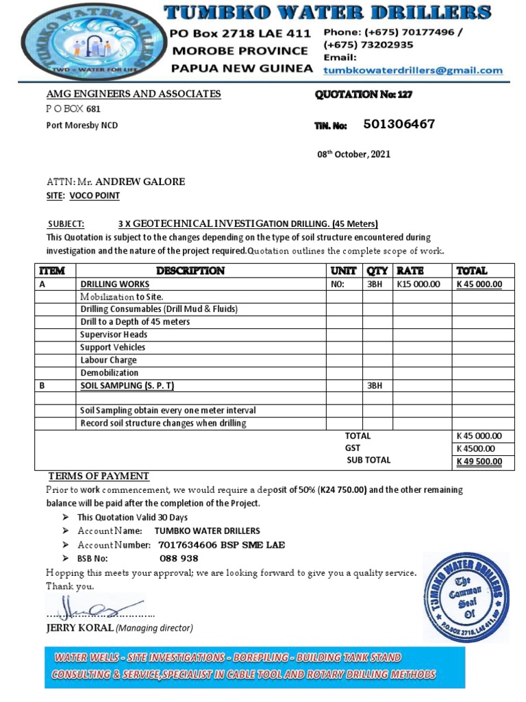 Voco_Point_Geotech_Quote | PDF