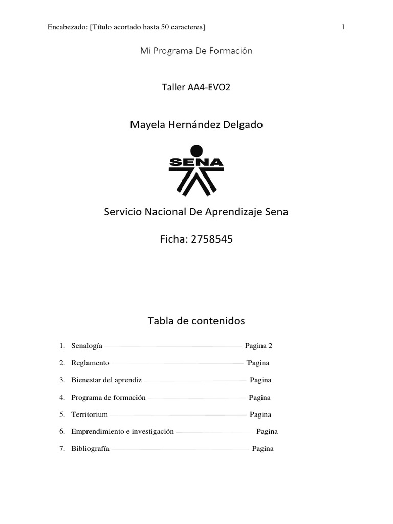 Taller. AA4-EV02 | PDF | Aprendizaje