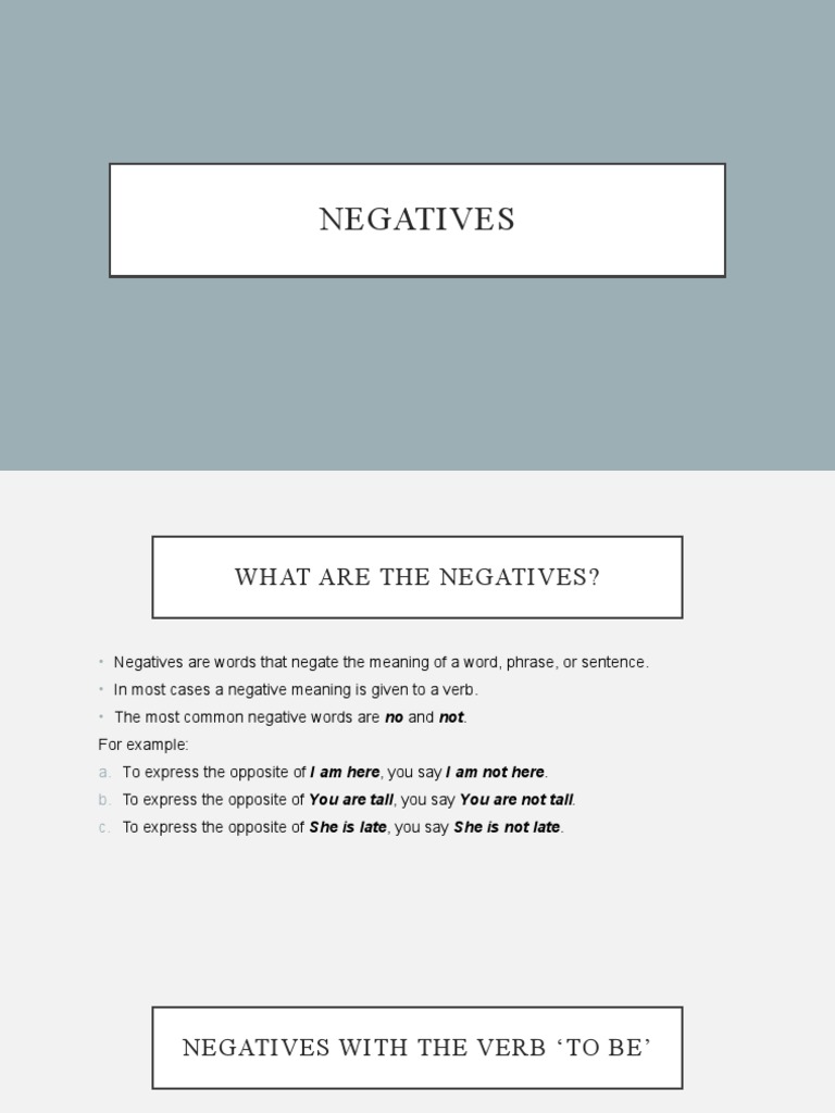 Negatives | PDF