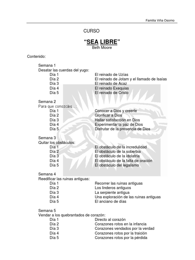 Sea Libre Semana 1 | PDF | Isaias | Libro de Isaías