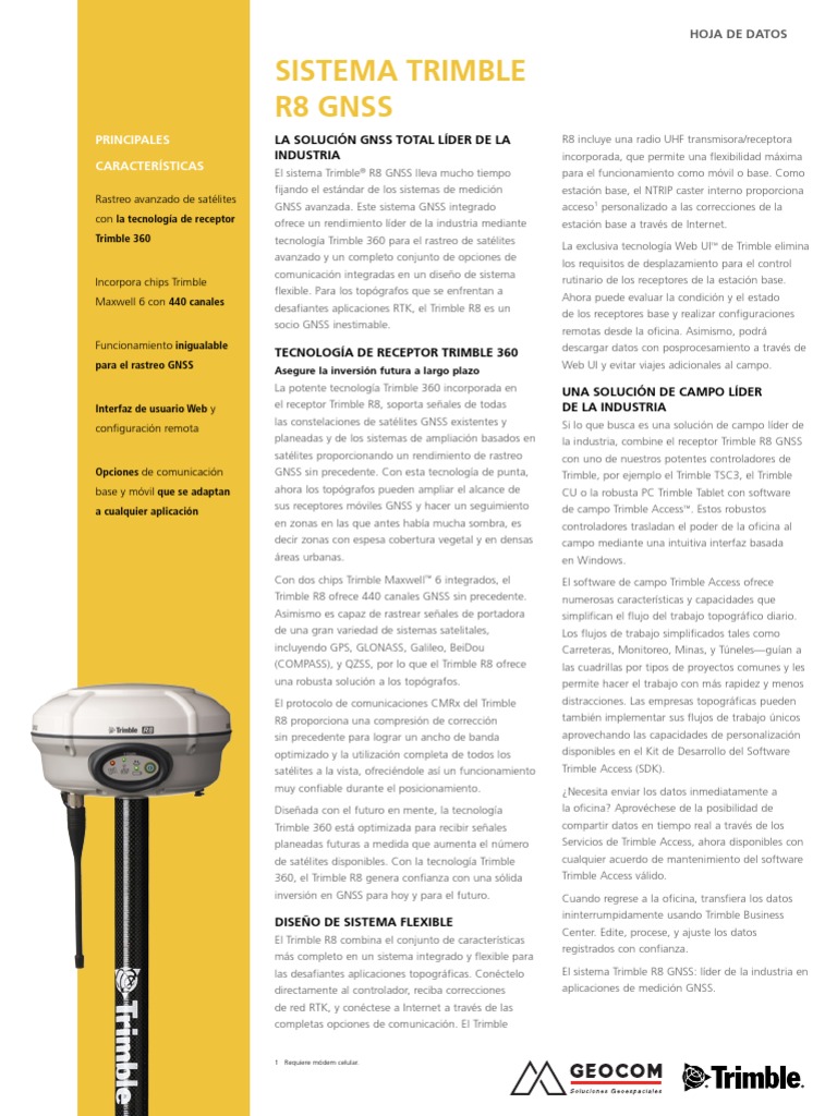 Trimble Gnss R8 Datasheet | PDF