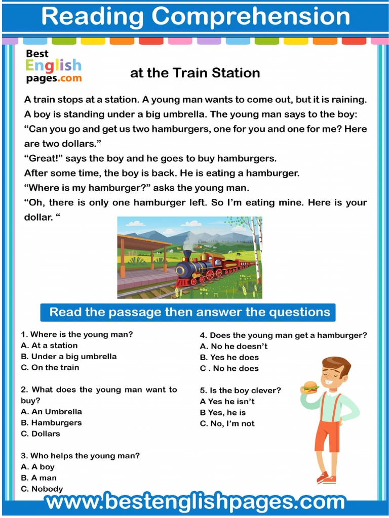 At The Train Station Reading Comprehension Reading Comprehension ...