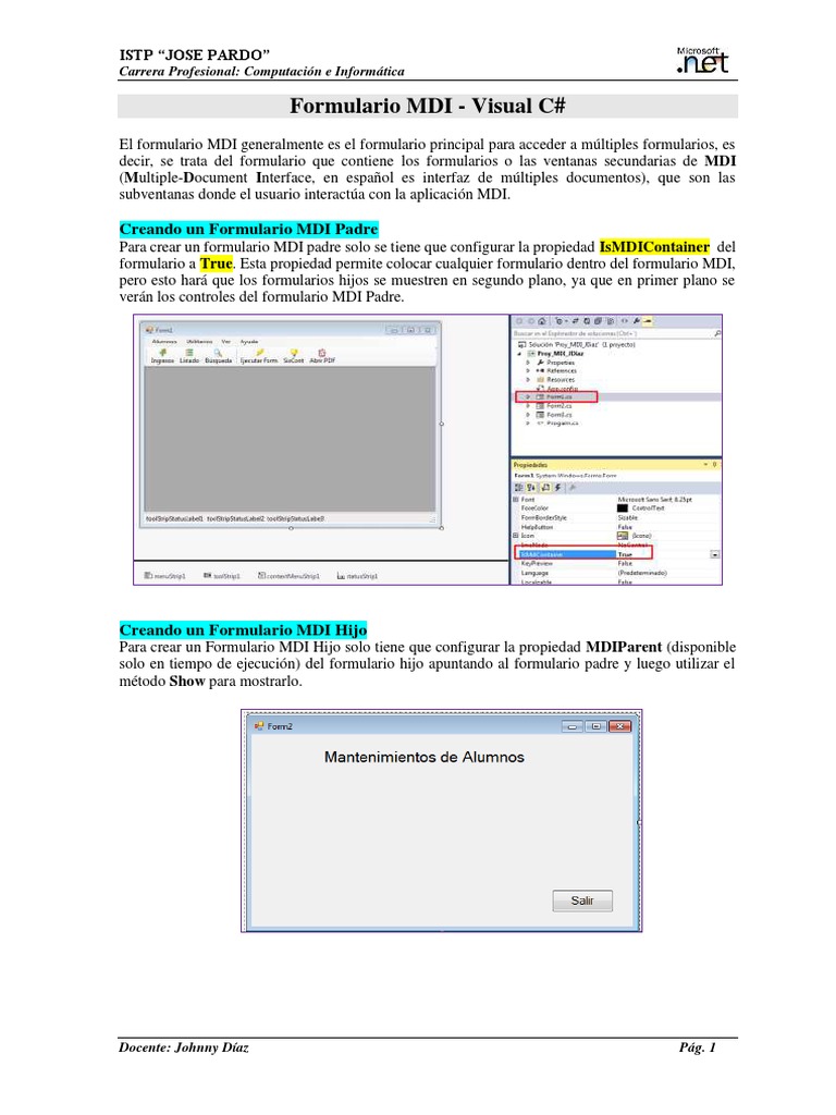 Creación de Formularios MDI en C# | PDF | Arte | Informática