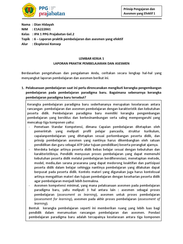 Topik 6 - LK 1 | PDF