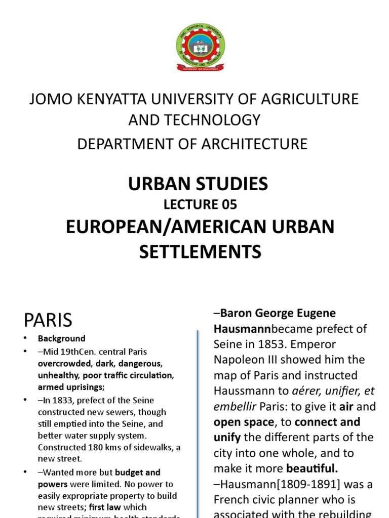 Lecture Five - Paris | PDF | Paris | Urban Planning