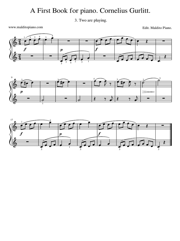 A First Book For Piano3cornelius Gurlitt. | PDF