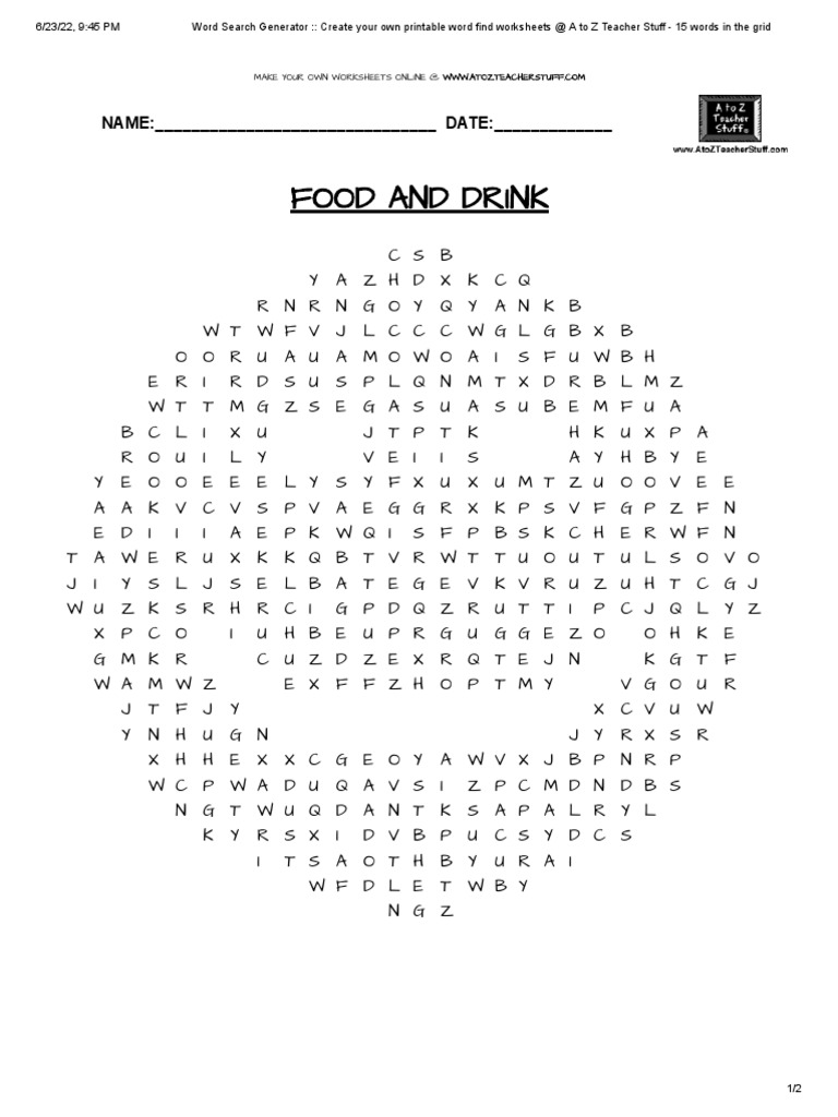 Word Search Generator | PDF | Word Puzzles