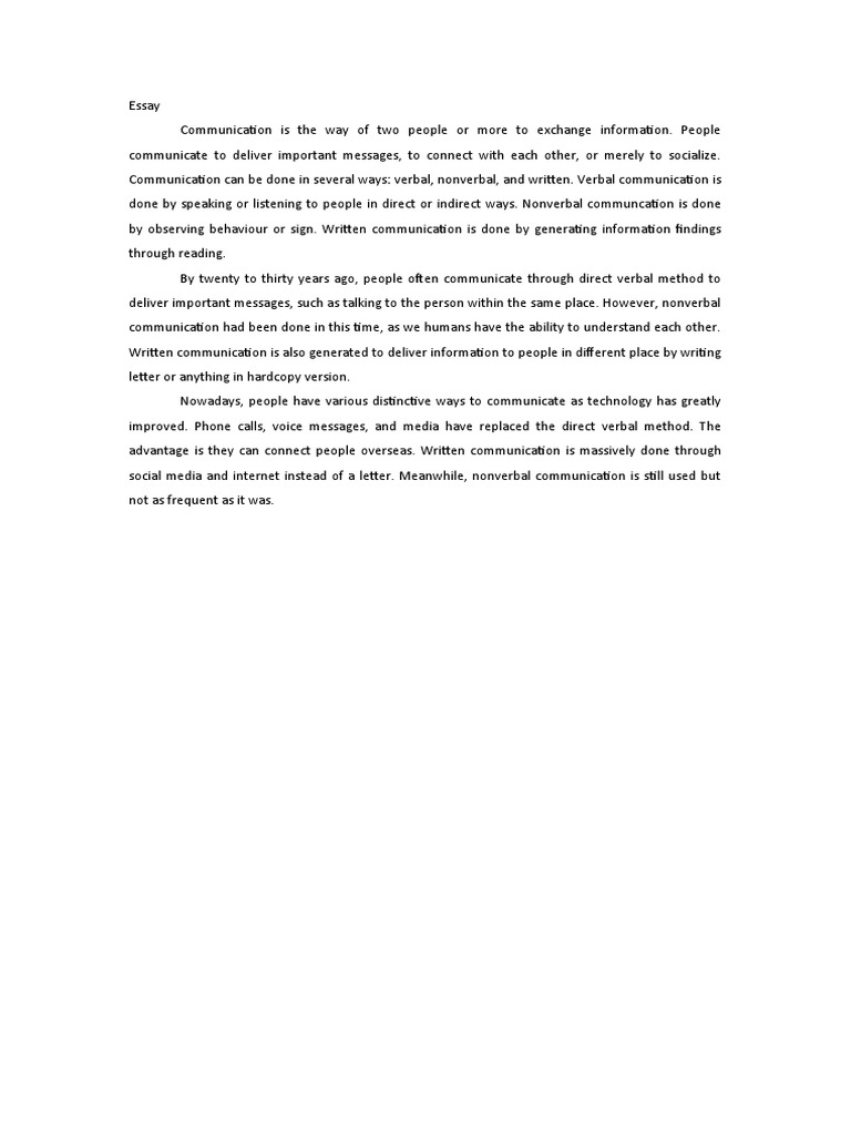 Essay Communication | PDF