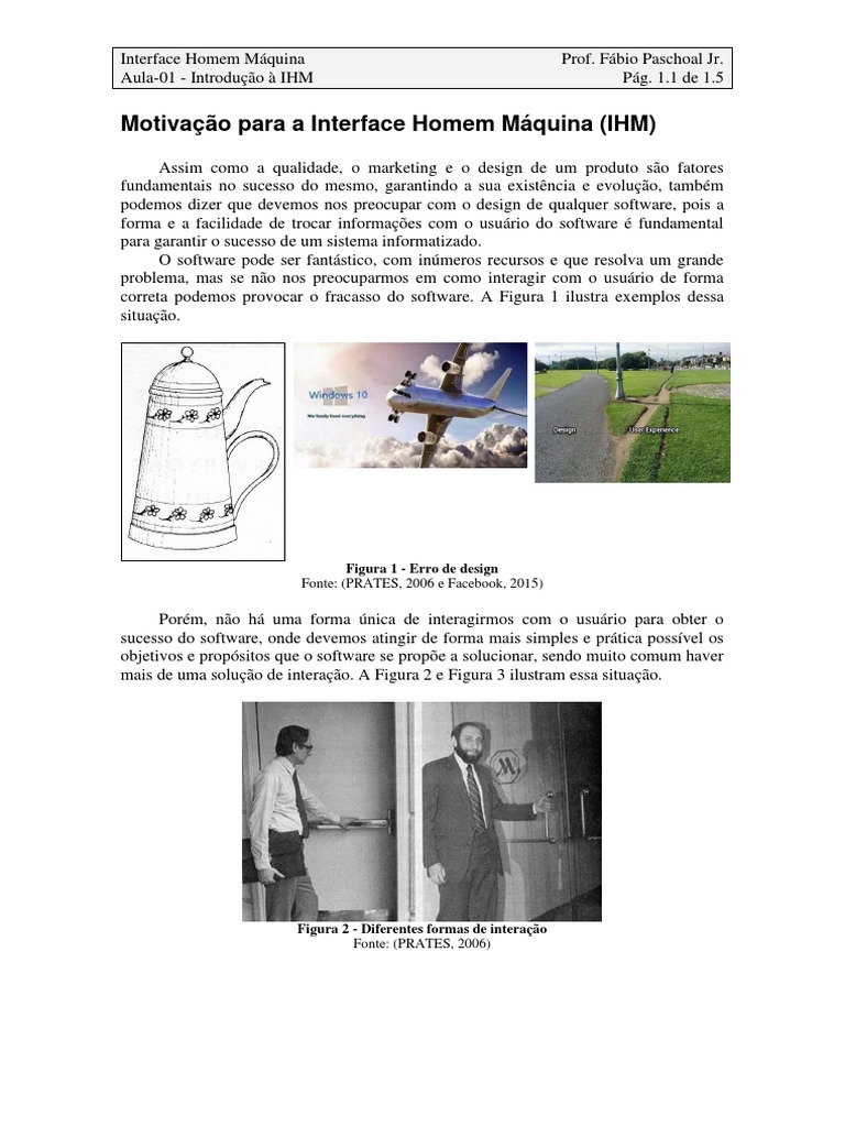 Aula-01 - Introdução À IHM | PDF | Comunicação | Interface de usuário Aula-01 - Introdução À IHM | PDF | Comunicação | Interface de usuário