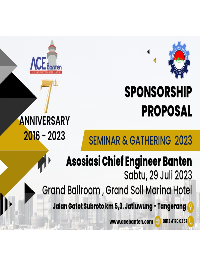 Proposal Seminar & Gathering 7 TH Anniversary ACE Banten 2023 Final 13,6,2023 | PDF | Bisnis ...