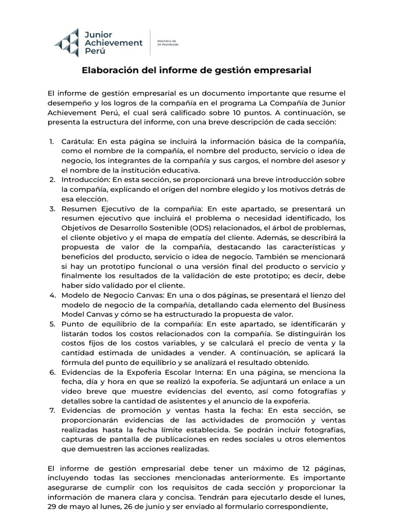 Elaboración Del Informe de Gestión Empresarial | PDF | Economias | Business
