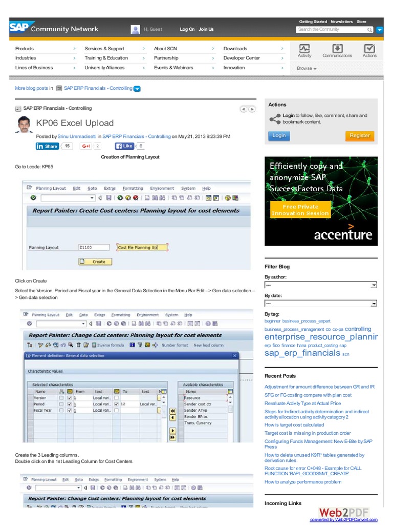 Scn Sap Com Cargar Masivamente Por Excel Kp06 Kp65 Kp34 Ke13 Pdf Microsoft Excel Computer File