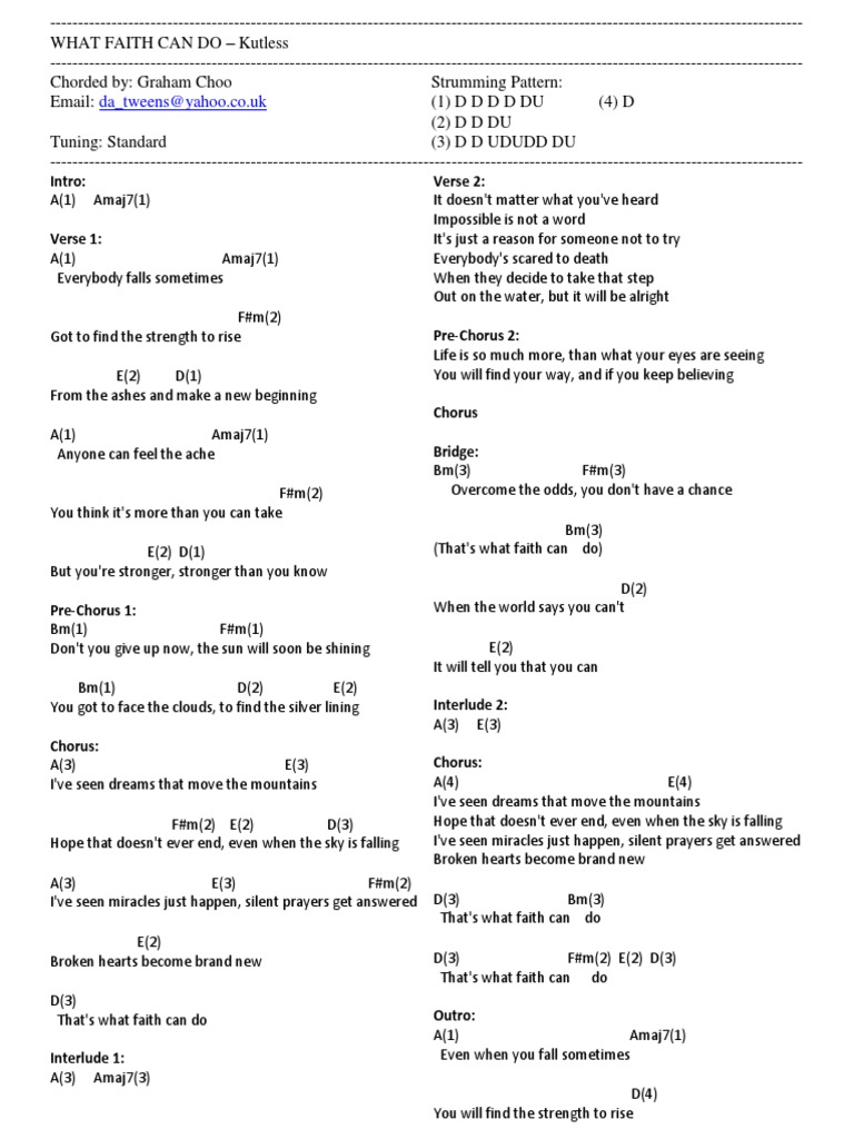 What Faith Can Do - Lyrics & Chords | PDF | Song Structure