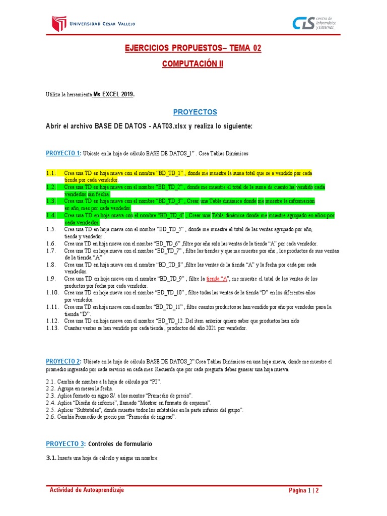 C2 - Re - Ejercicios Propuestos - T03 | PDF | Informática