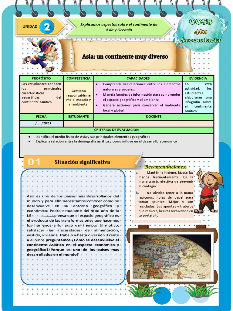 Ficha de Actividad CCSS 4°-Semana 1 | PDF | Asia | Siberia