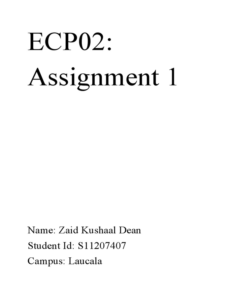 ECP02 Assignment 1 | Download Free PDF | Microeconomics | Demand