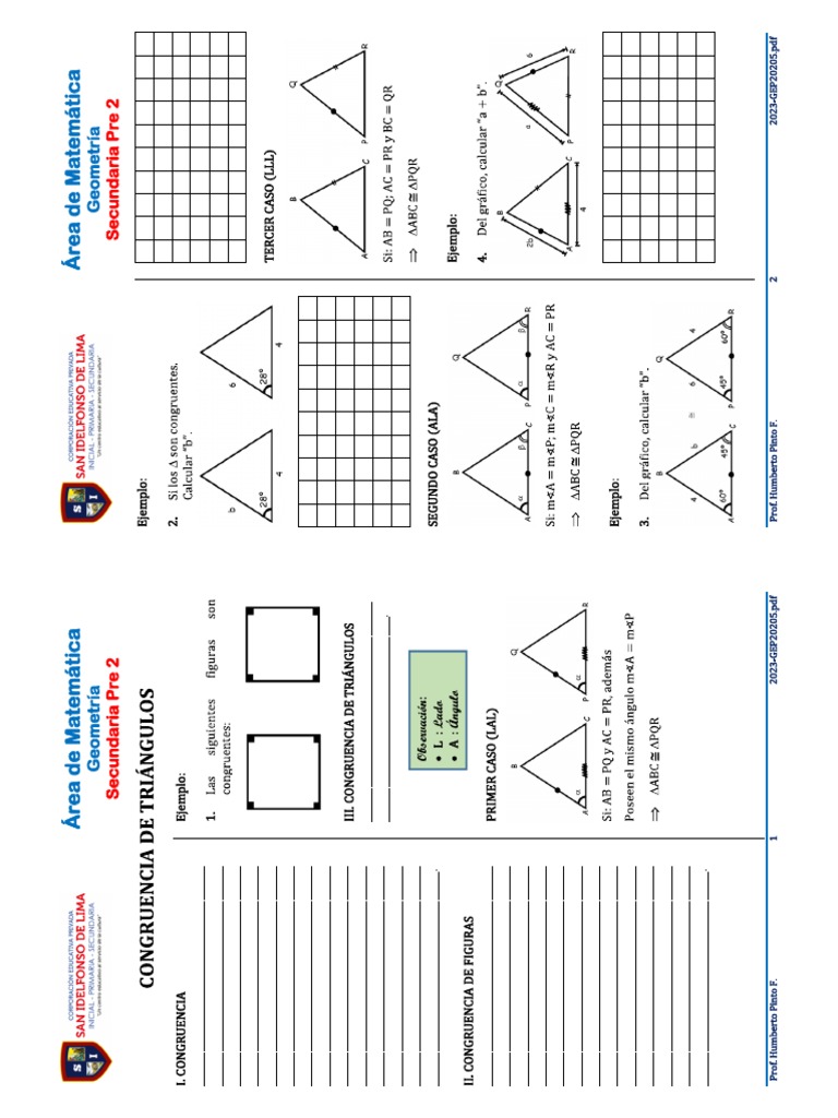 2023 - Gep20205 - Congruencia de Tri Ngulos - Estudiante | PDF