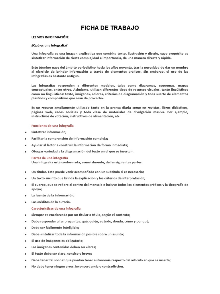 FICHA de Trabajo | PDF | Infografia | Información