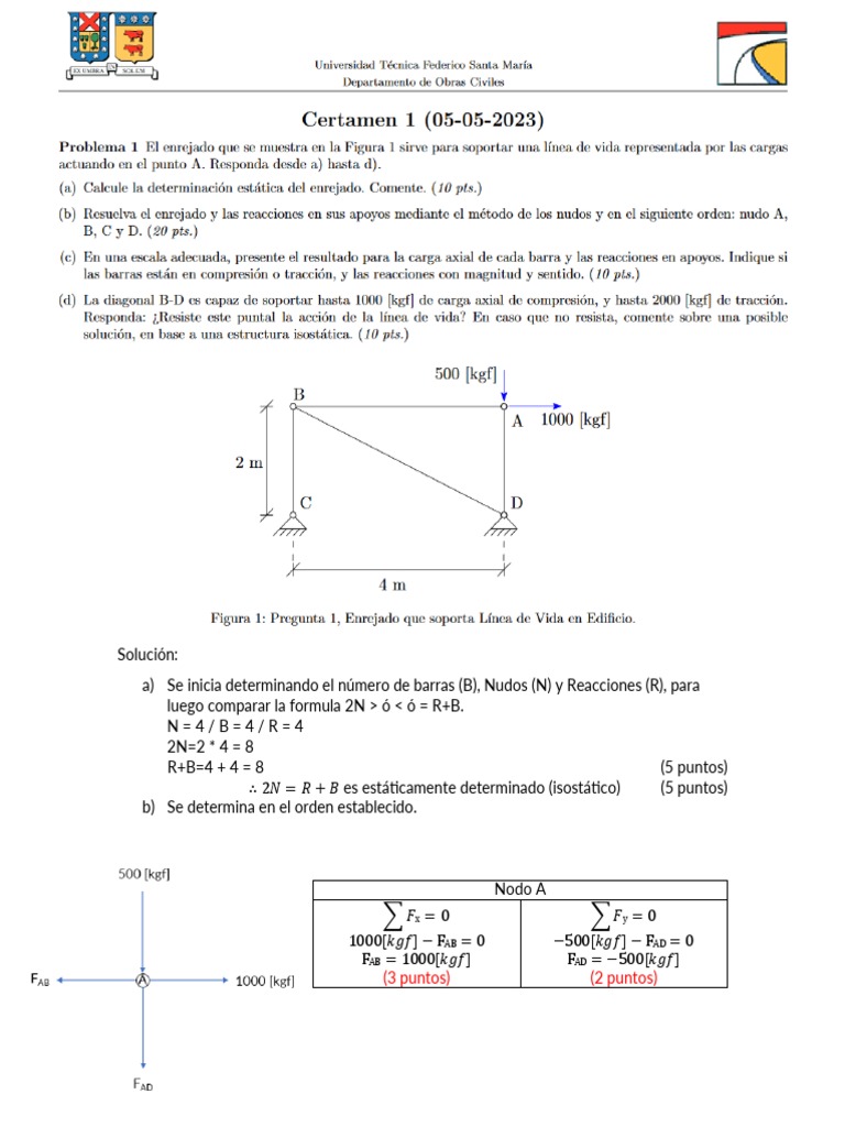 Certamen 1 (Pauta) | PDF
