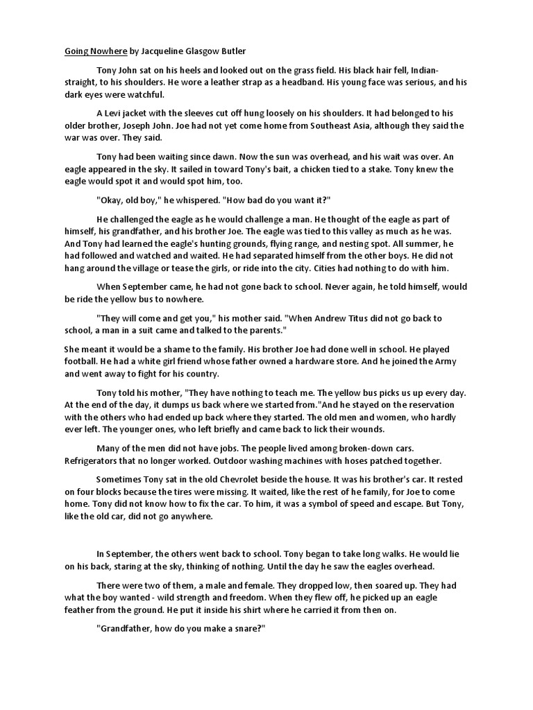 Going Nowhere by Jacqueline Glasgow Butler | PDF | Trapping