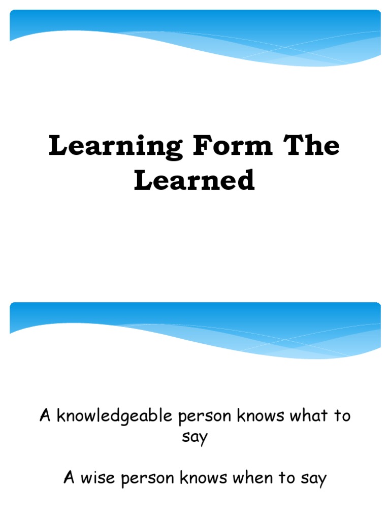 Learning Form The Learned | PDF