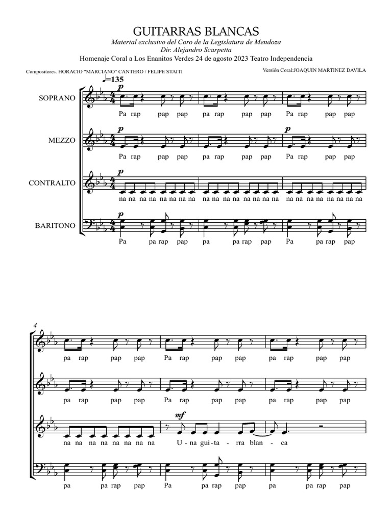 Guitarras Blancas Partitura | PDF