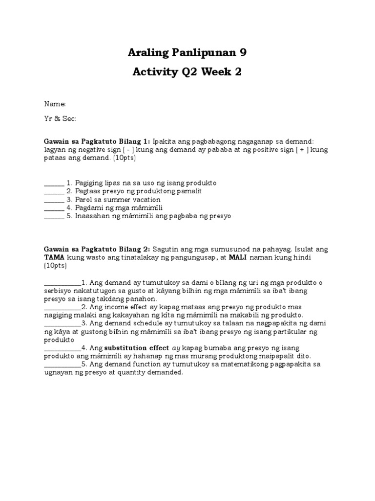 Activity Q2 Week 2 | PDF