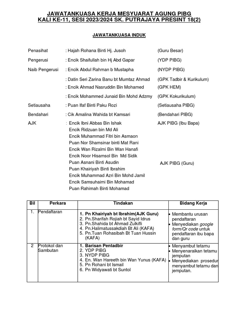 Ajk Mat 2023 - 2024 - Tentatif | PDF