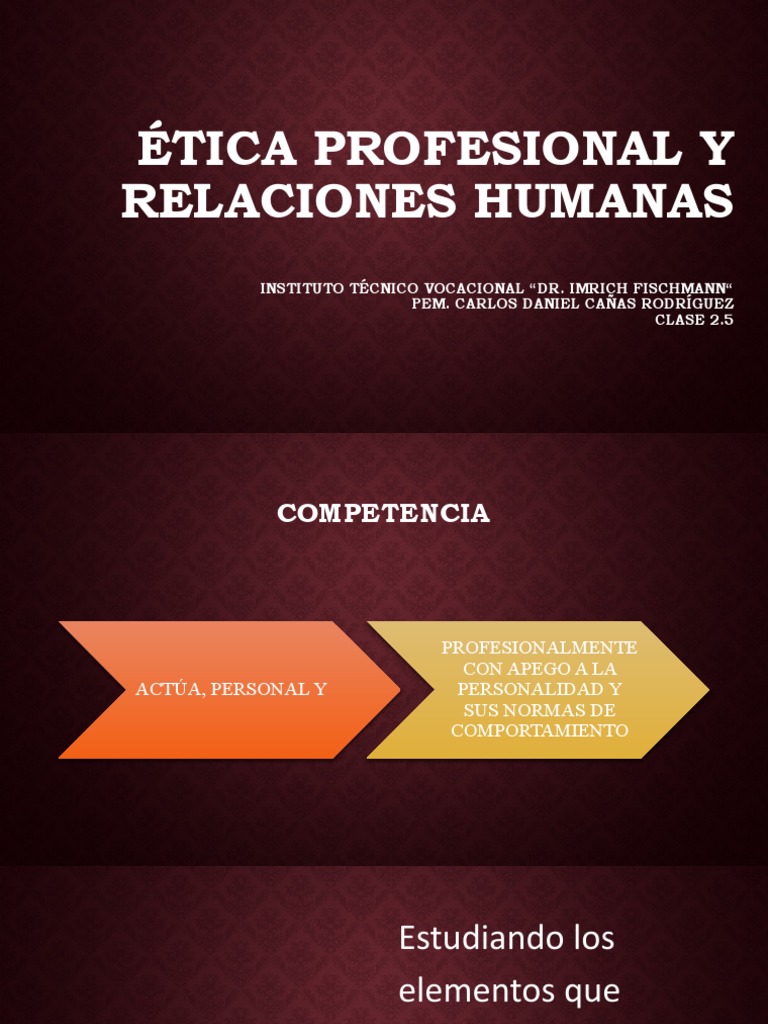 2.5 Clase. Ética Profesional y Relaciones Humanas | PDF