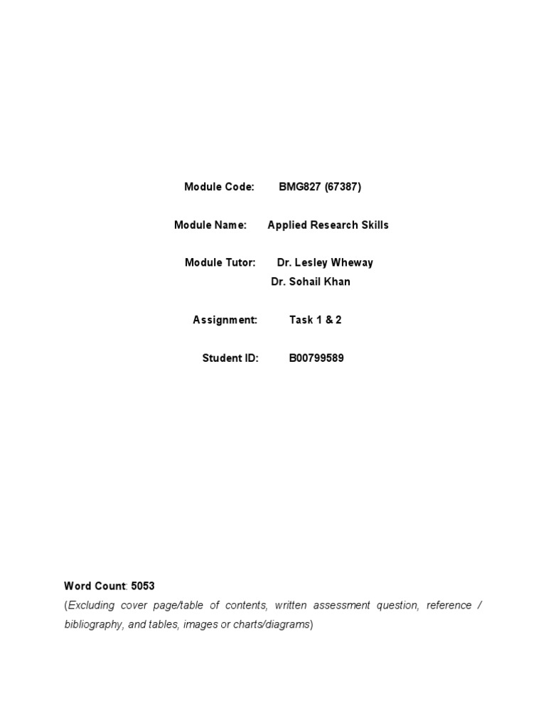 Assignment Task 1 & 2 - Applied Research Skills - Muhammad Abbas ...