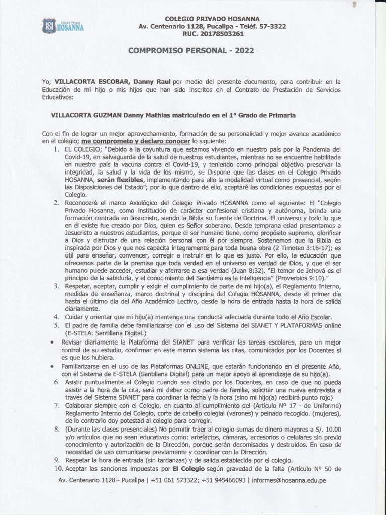 Compromiso Personal | PDF