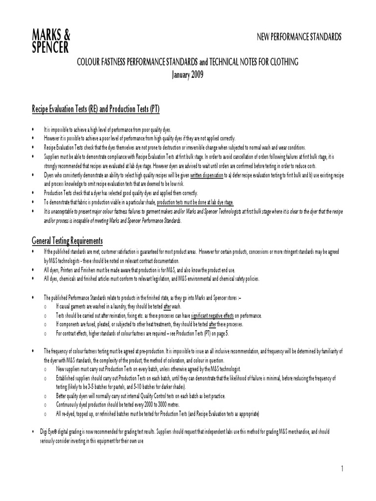 CF Standards | PDF | Dyeing | Textiles