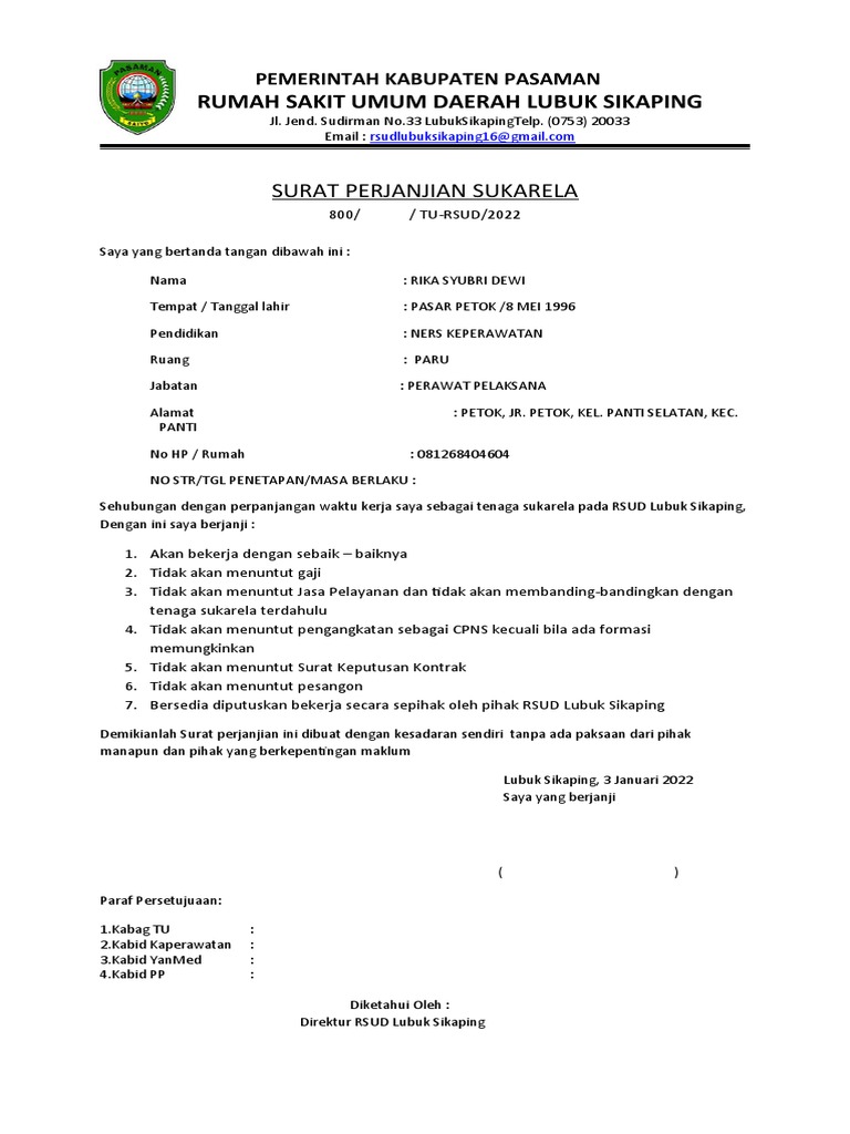 File Surat Perjanjian Sukarela | PDF