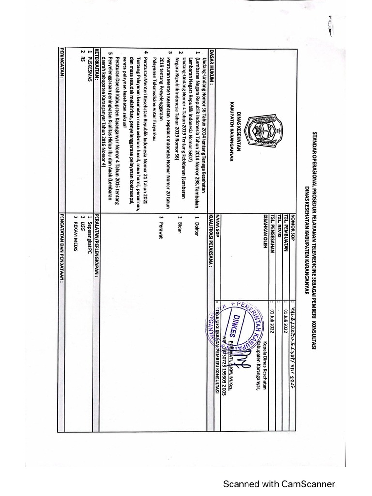 Sop Tele Usg Pemberi Konsultasi | PDF