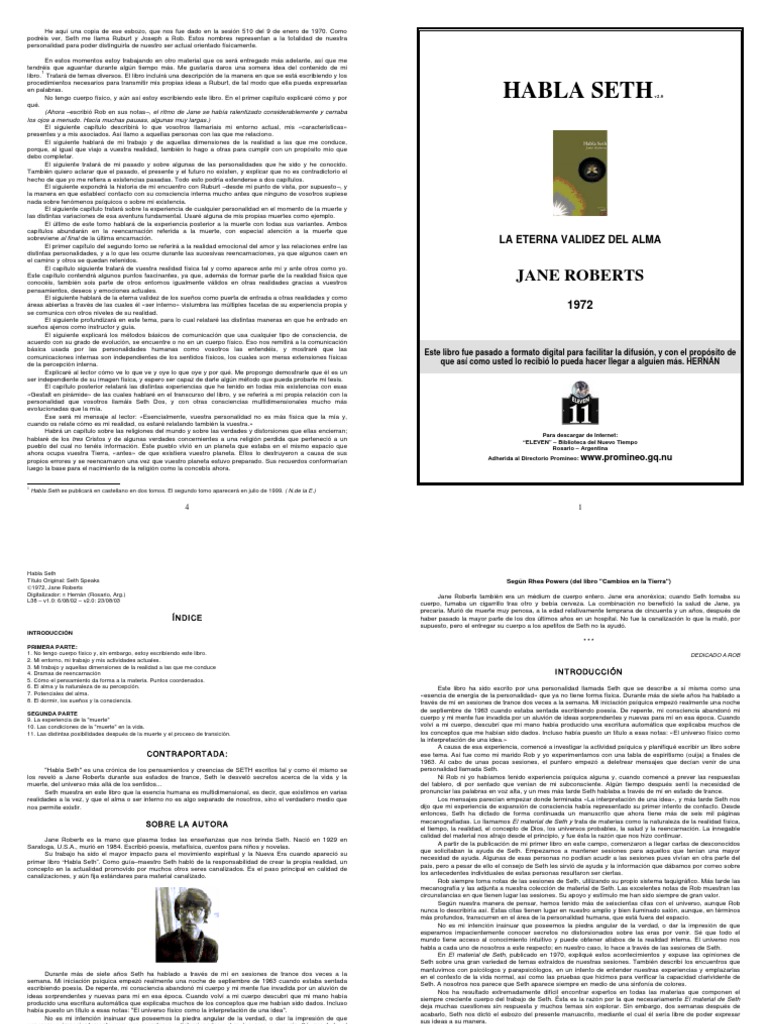 Habla Seth 1 Booklet | PDF