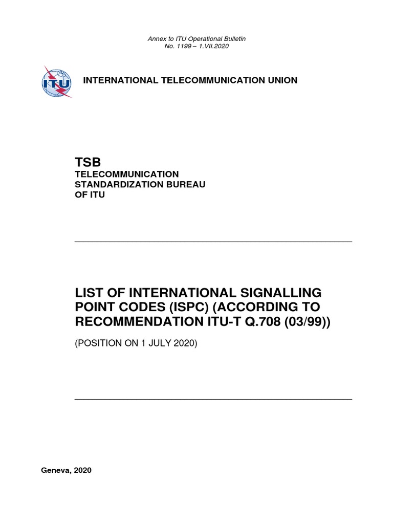 T SP Q.708B 2020 PDF e | PDF | Itu T | Communication