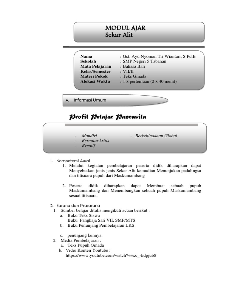 Contoh Rubrik | PDF