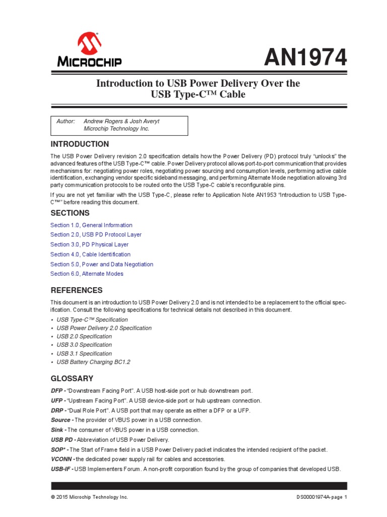 Introduction To USB Power Delivery Over The USB Type-C™ Cable | PDF ...