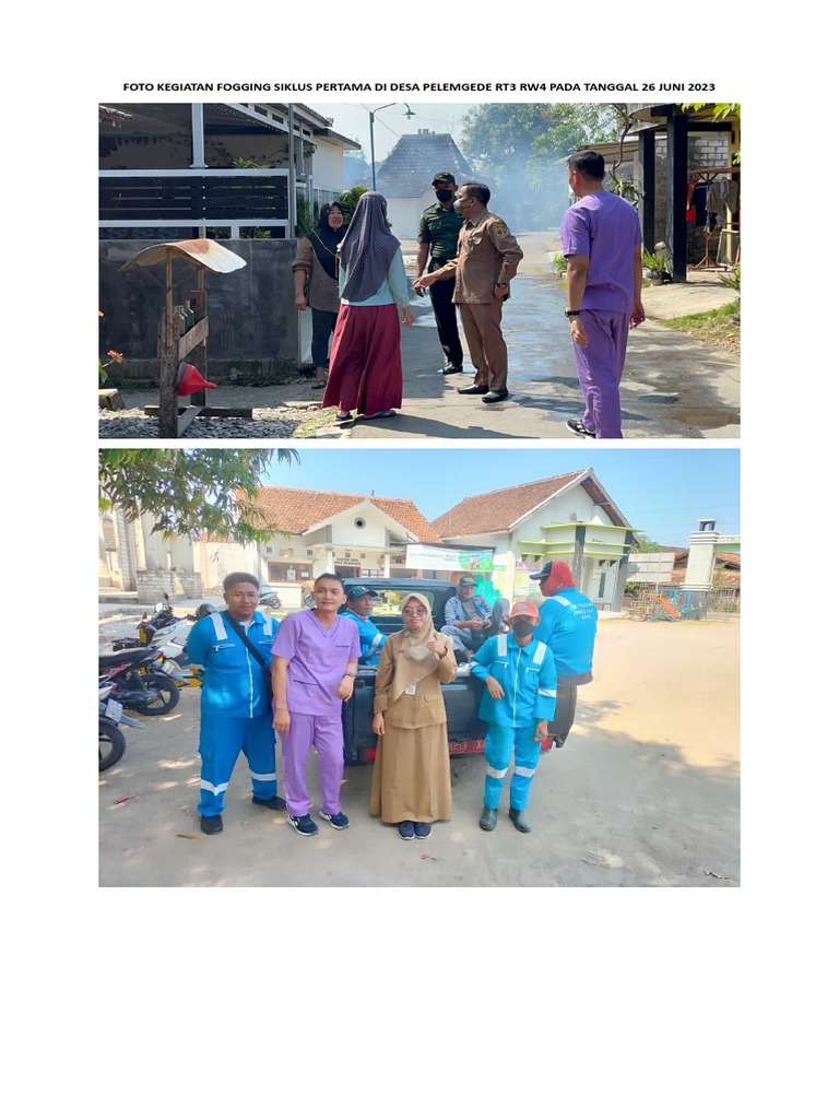 Foto Kegiatan Fogging Siklus Pertama Di Desa Pelemgede RT3 RW4 Pada Tanggal 26 Juni 2023 | PDF