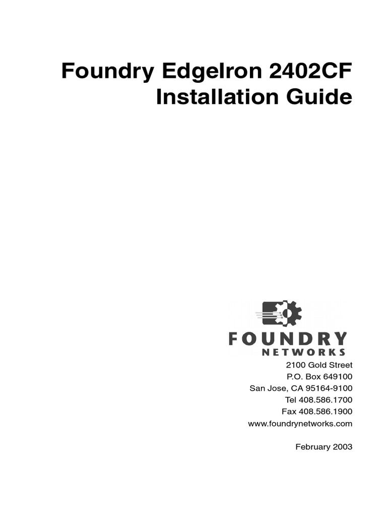 Foundry Edgeiron 2402Cf Installation Guide | PDF | Network Switch ...
