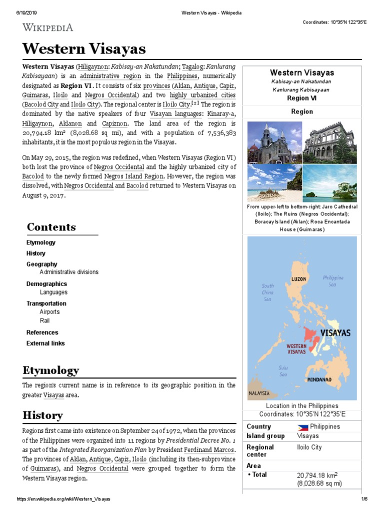 Overview of Western Visayas Region | PDF | Philippines