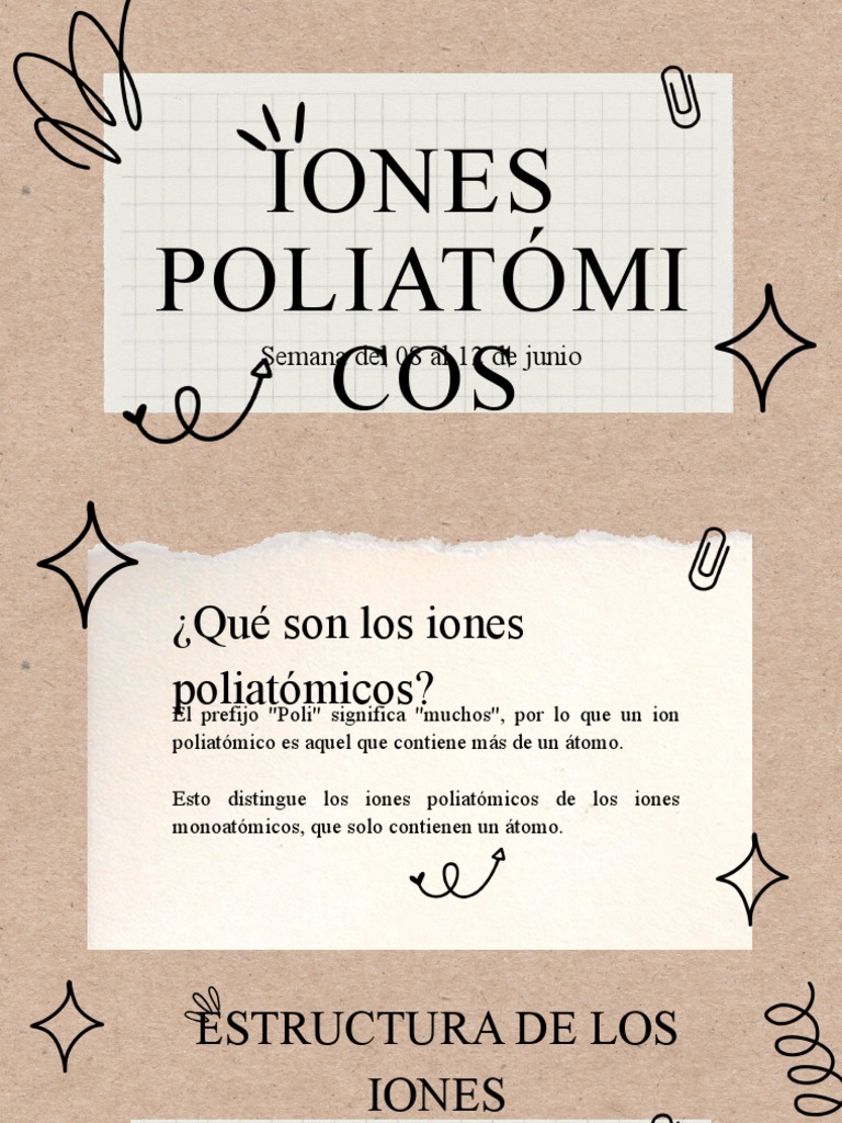Iones Poliatómicos | PDF | Ion | Mole (Unidad)