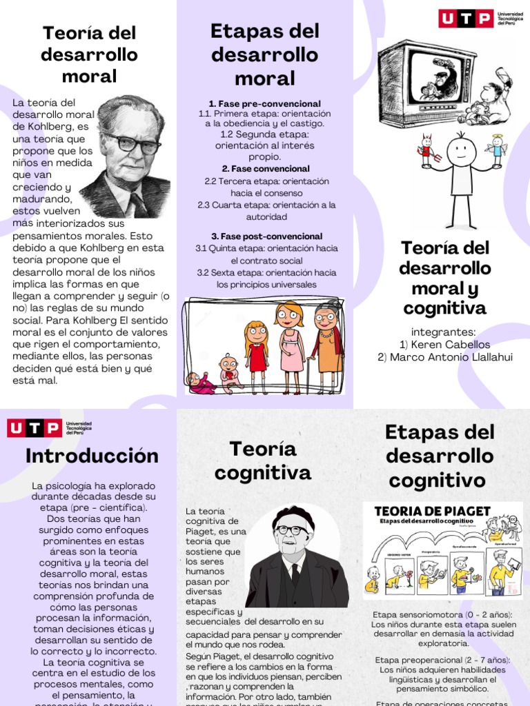 Triptico de La Teoria Cognitivo y Desarrollo Moral | PDF | Pensamiento | Cognición