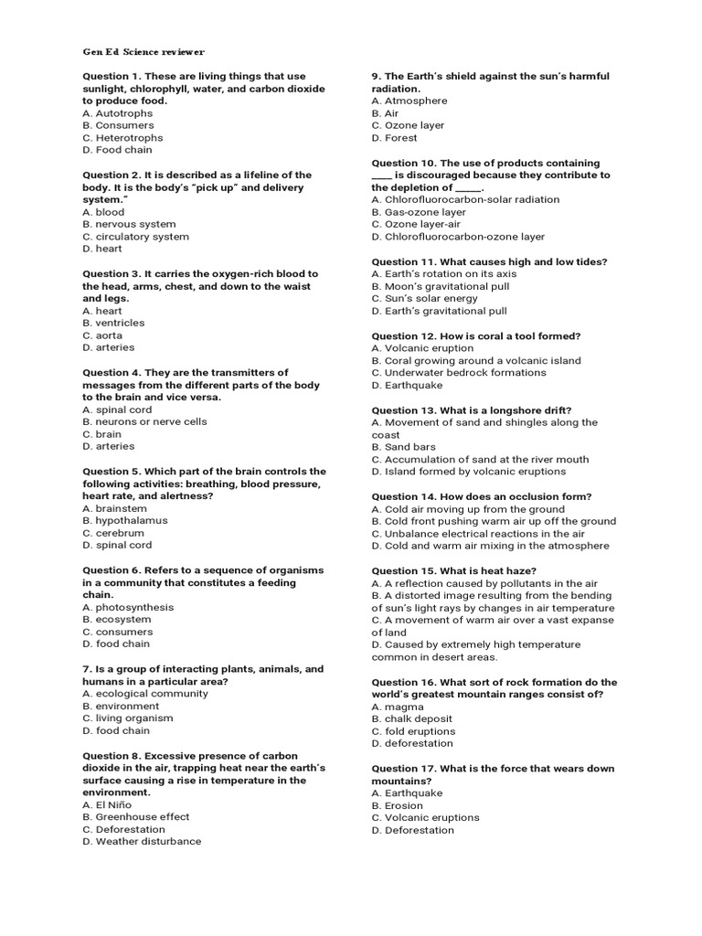 Gen Ed Science Reviewer | Download Free PDF | Atmosphere Of Earth | Earth
