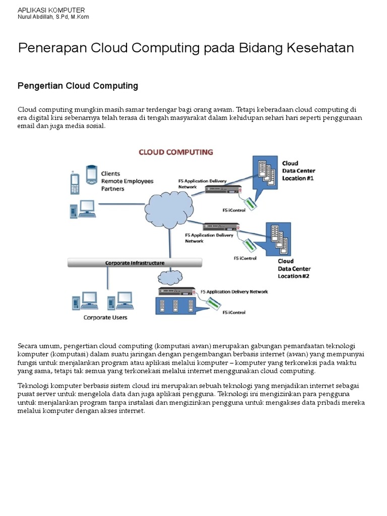 Penerapan Cloud Computing Pada Bidang Kesehatan | PDF | Teknologi & Rekayasa