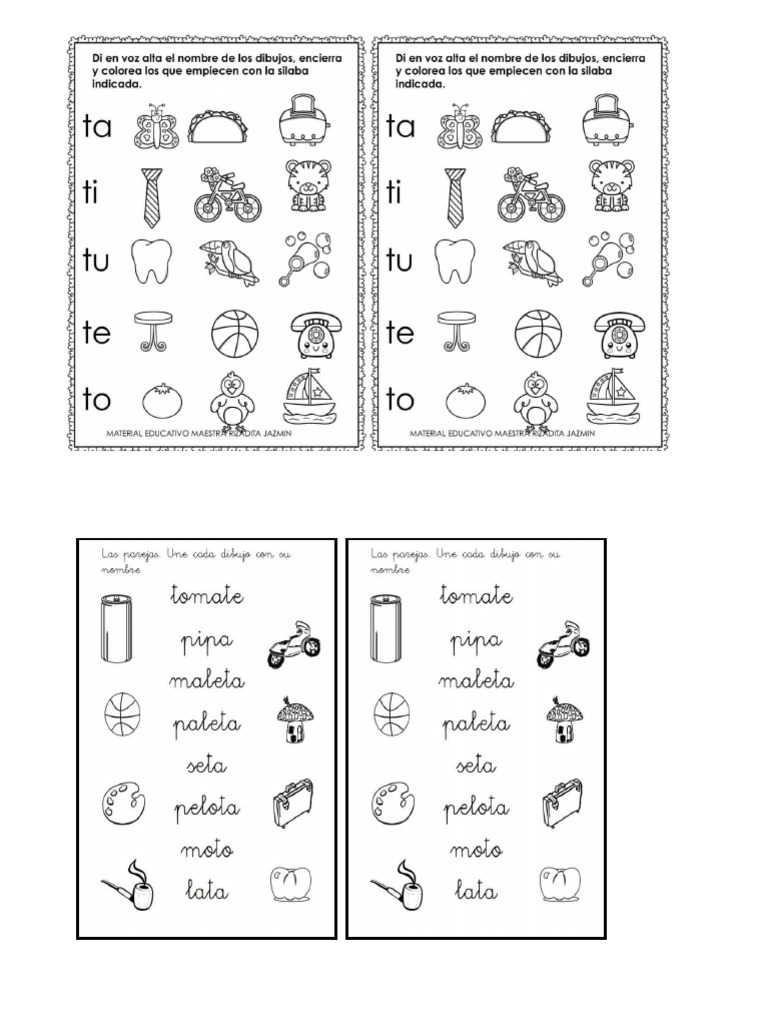 Tareas Caudernos Letra T D | PDF