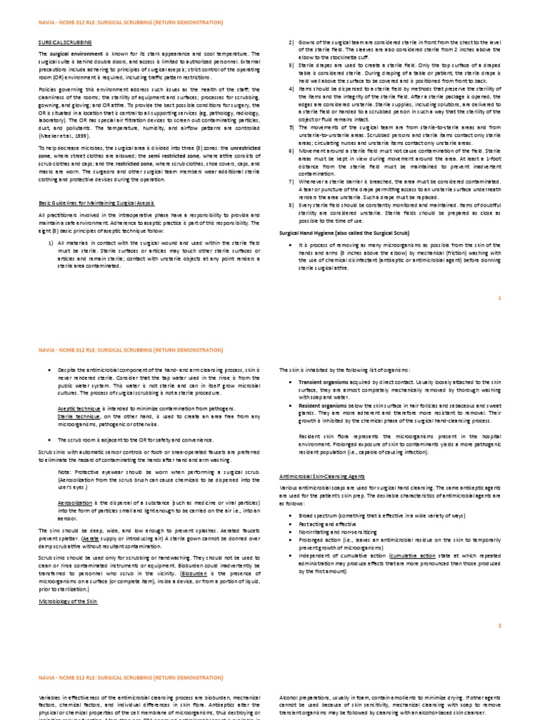 Surgical Scrubbing Essentials | PDF | Antimicrobial | Hand Washing